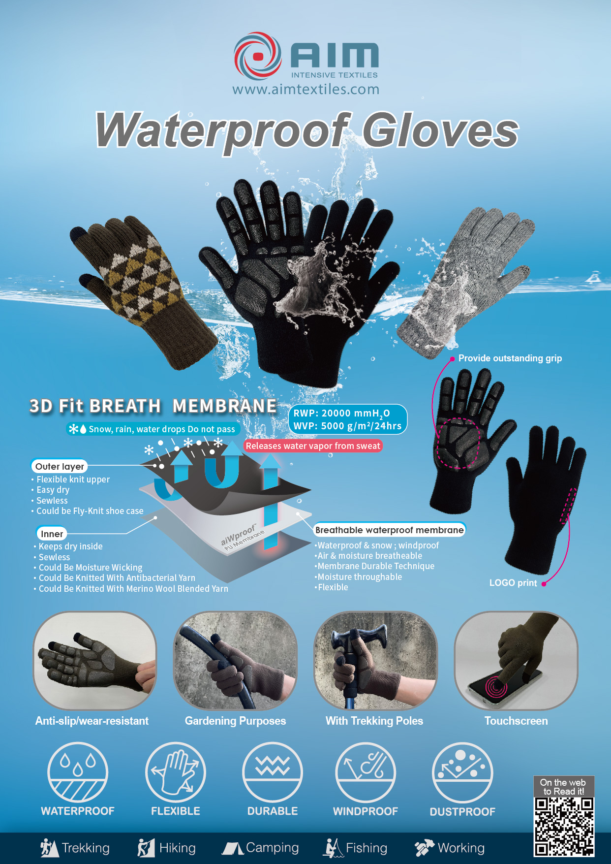 AIM INTENSIVE TEXTILES。Gloves Hats Scarves Functional Series Textile ...